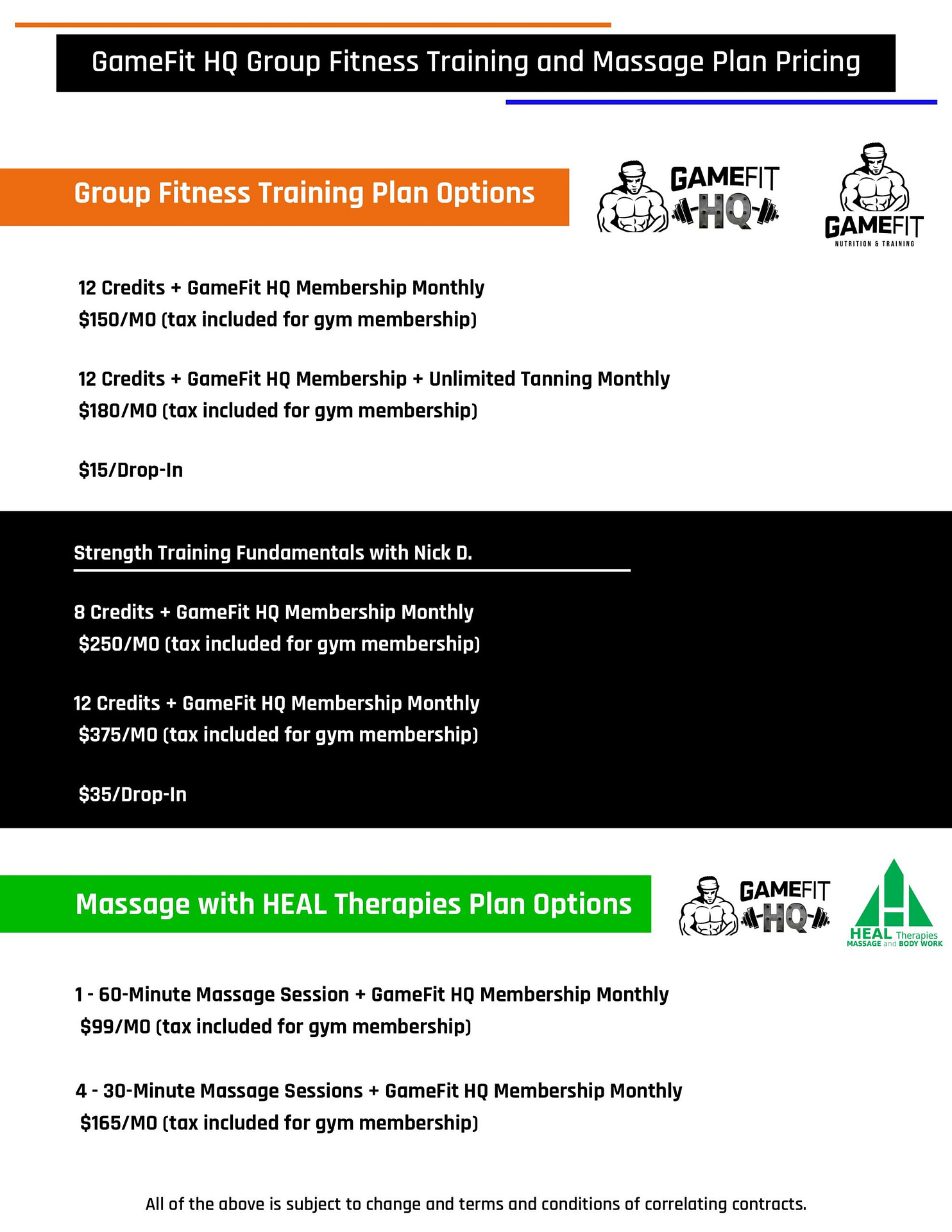 Membership Options - GAMEFIT